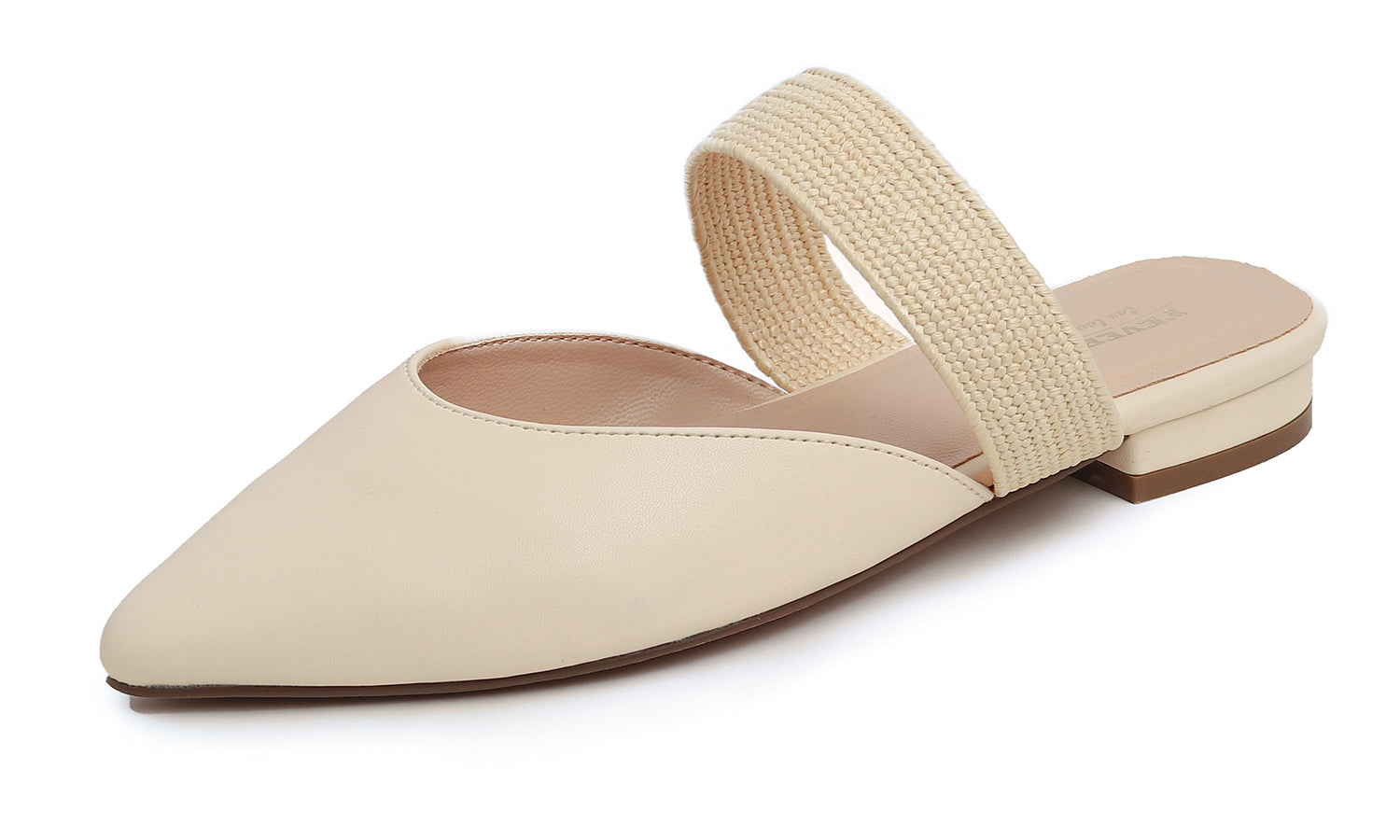 Feversole Women's Pointed Toe Fashion Mules Low Heel Flats Casual Summ